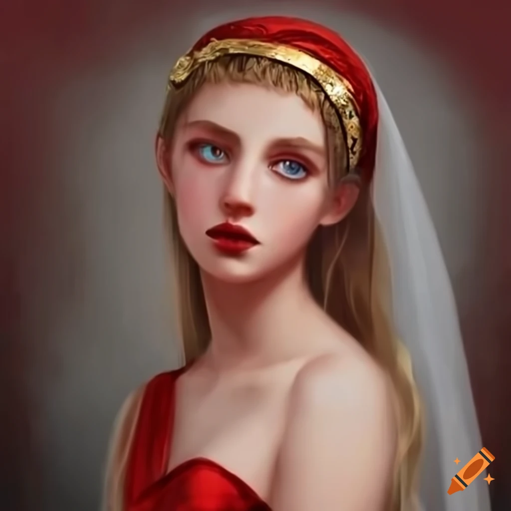 Image of a greek teenage girl in ancient attire