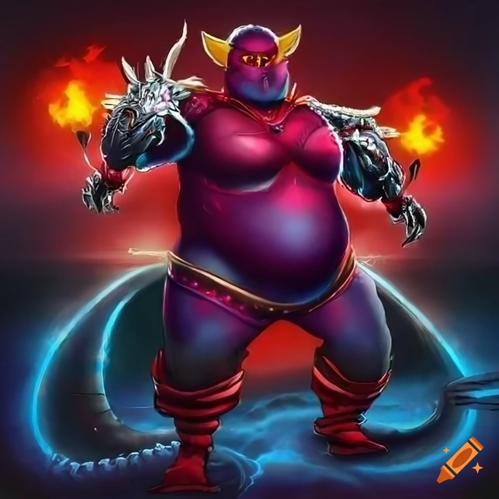 Fantasy airbrush painting of a fat devil