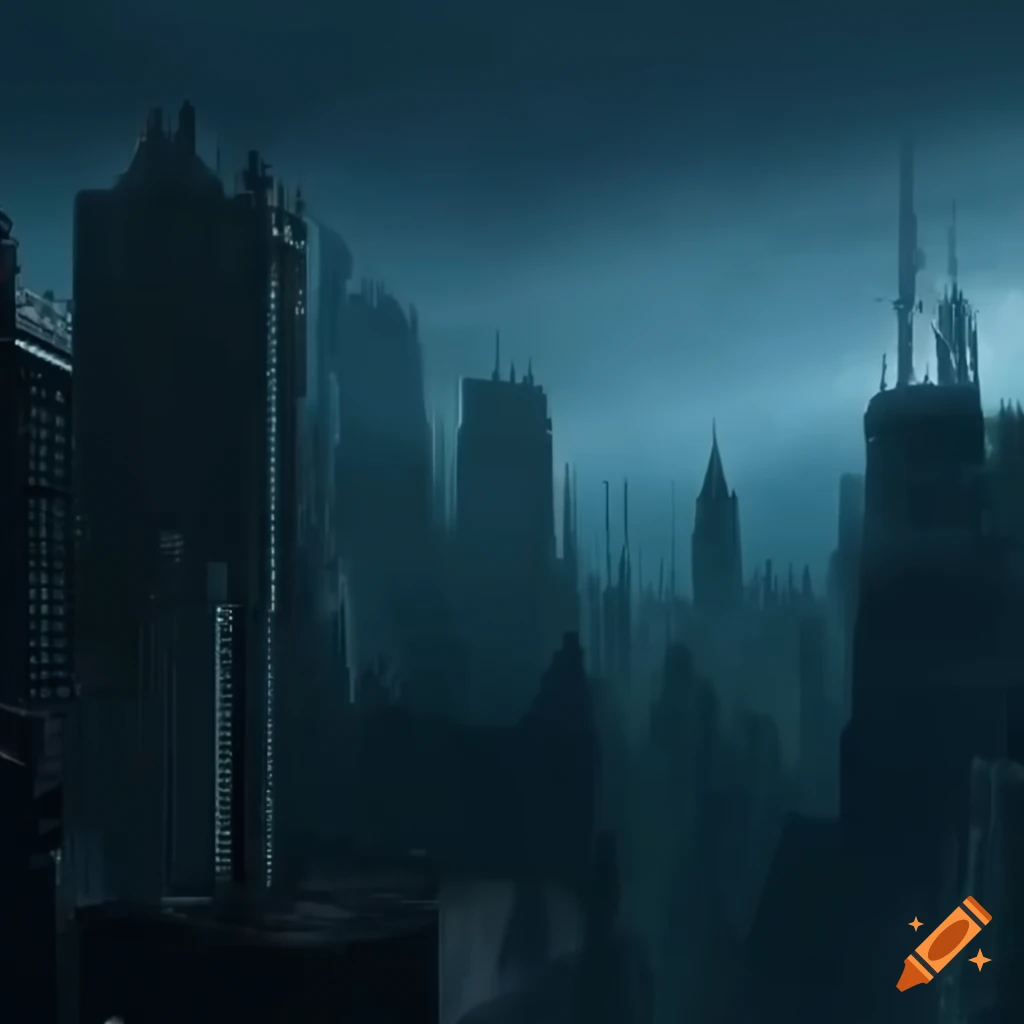 Concept art of an android in a dystopian setting on Craiyon