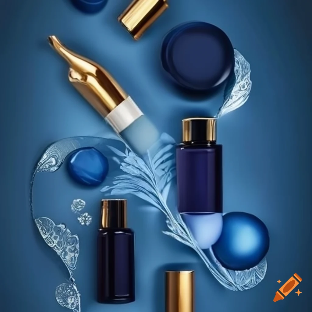 Blue deodorant bottle with ocean breeze fragrance by sniff & co on Craiyon