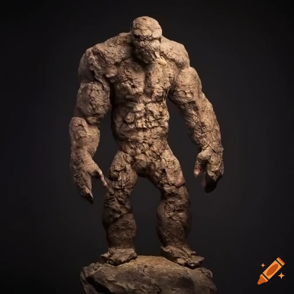 Sea sand golem resembling a rounded fish humanoid on Craiyon