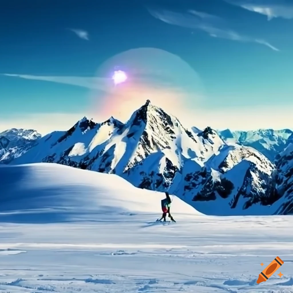 Montagne avec piste de ski