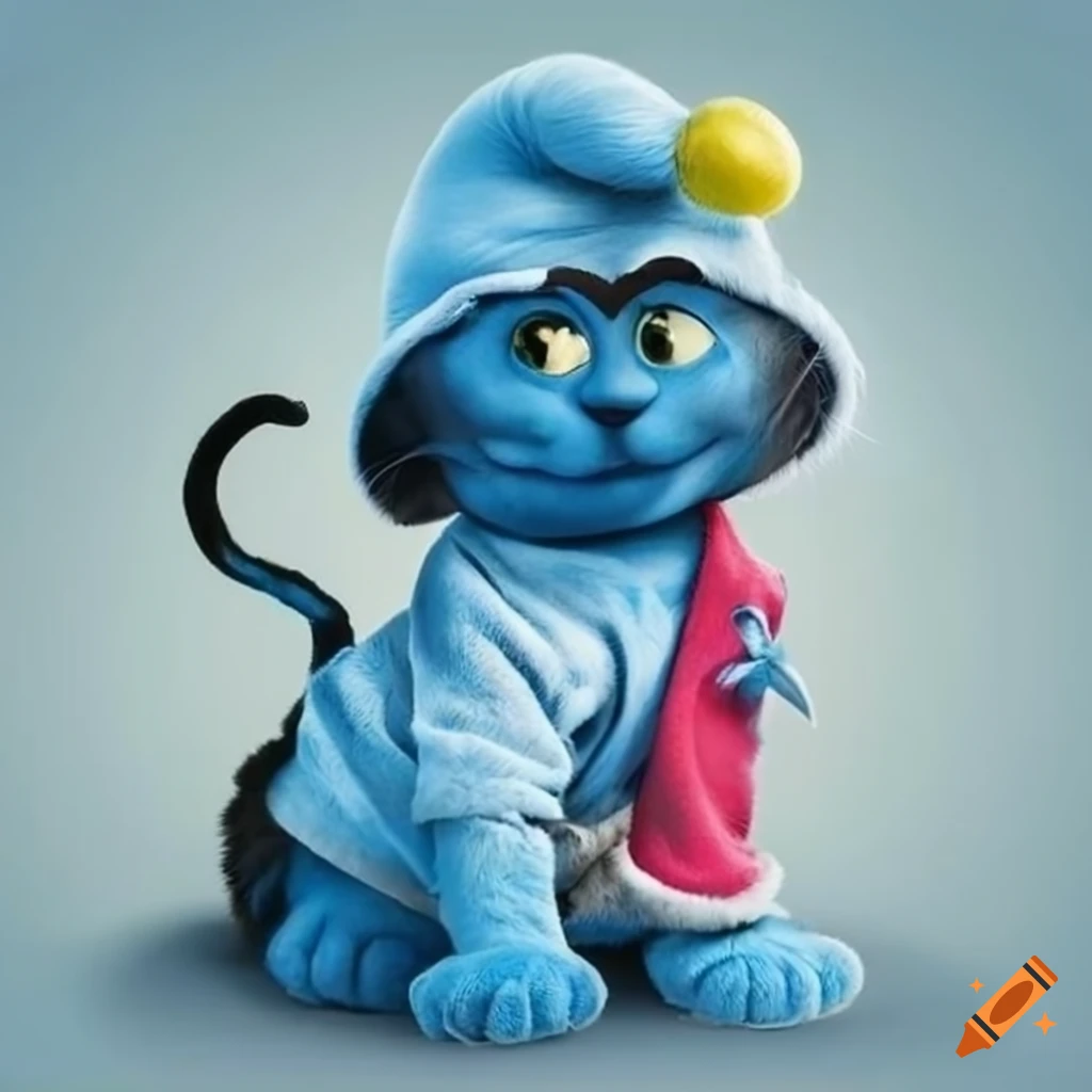 A drunk smurf cat on Craiyon