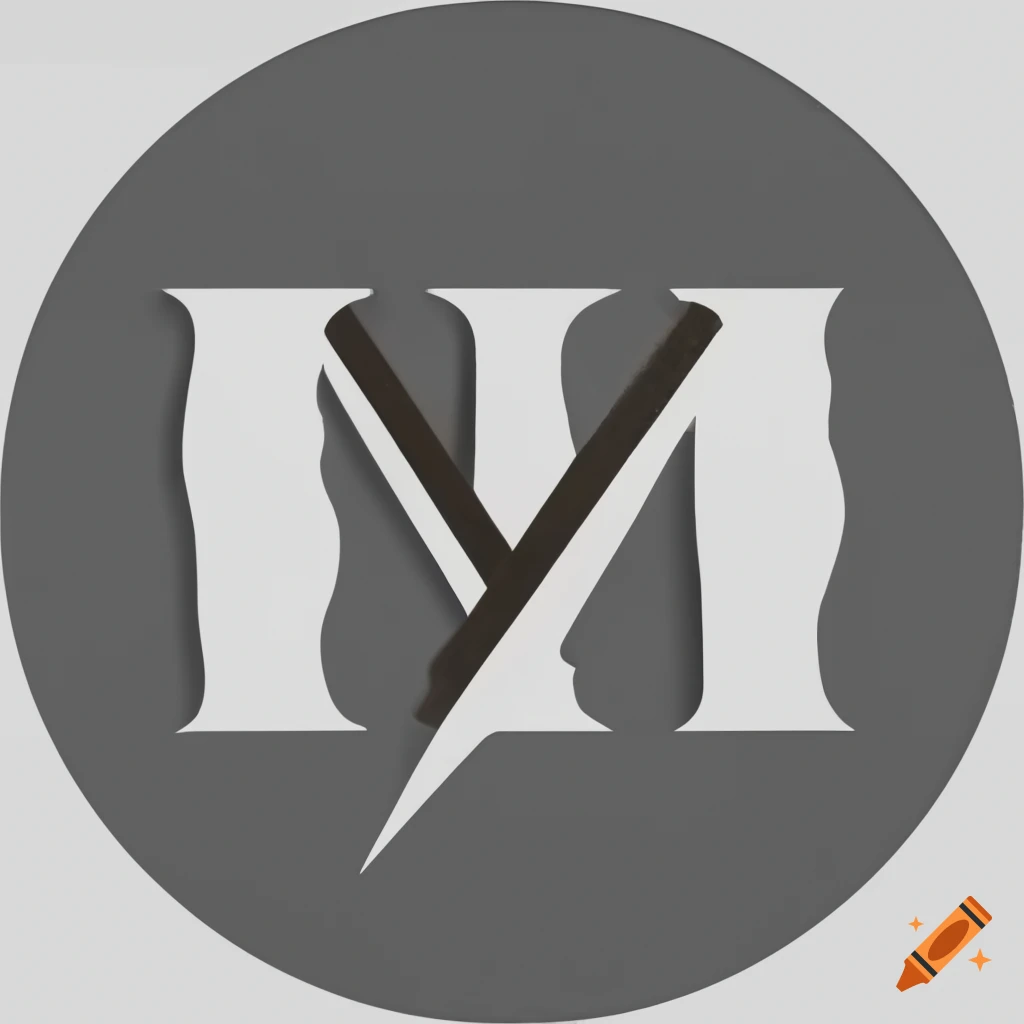 Black and white logo with the letters dbmf on Craiyon