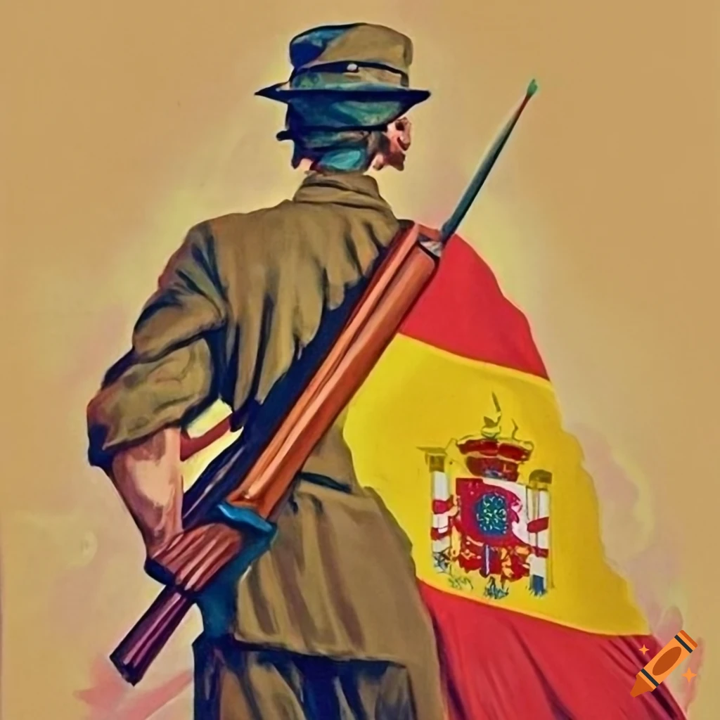 Ww1 propaganda poster with spanish flag