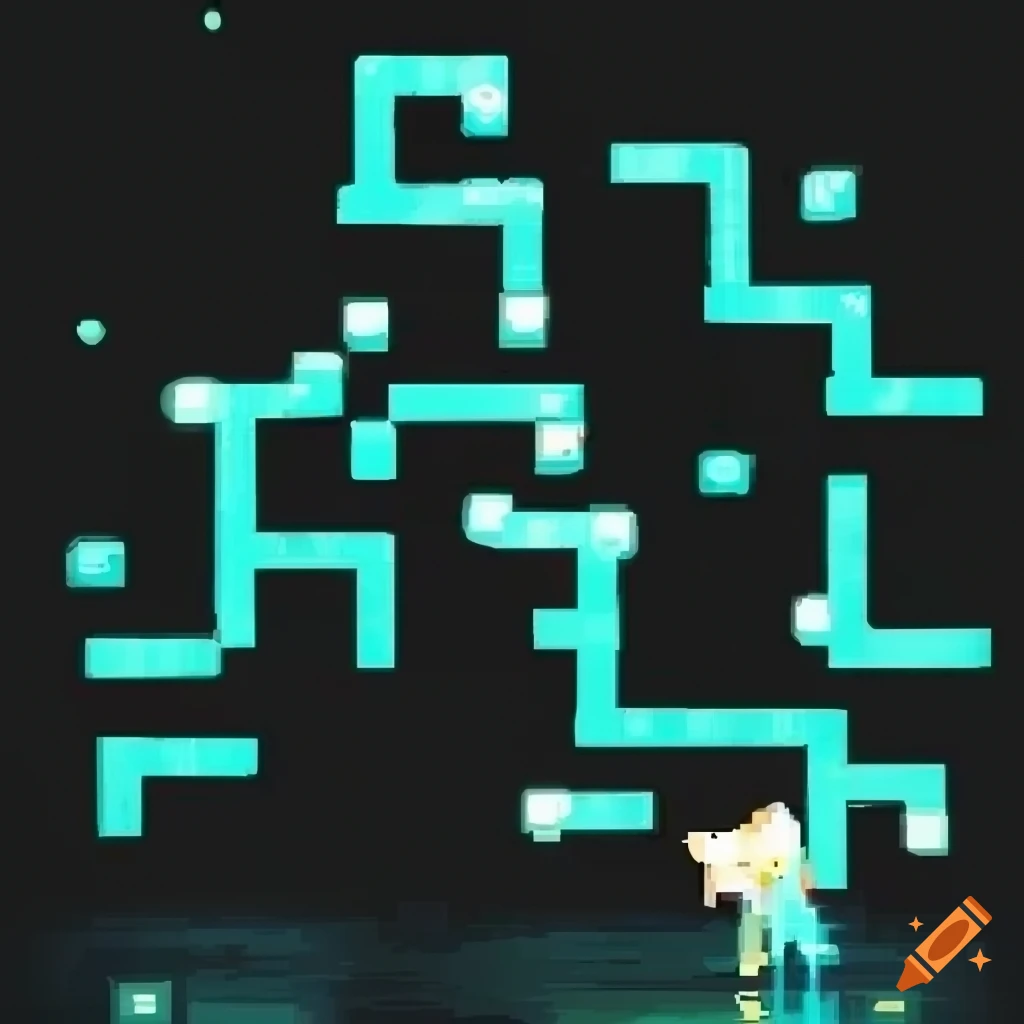 Cover art for a maze game on microbit on Craiyon