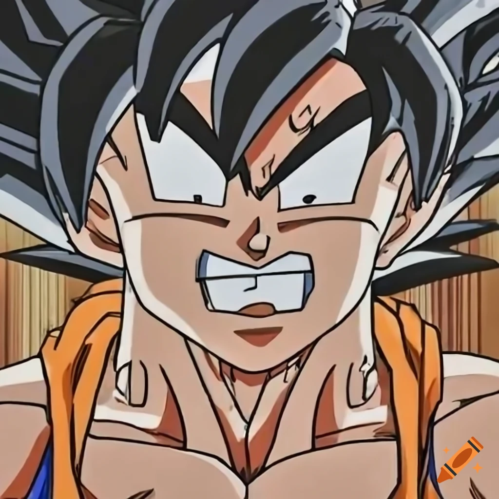 Close-up of goku's face on Craiyon
