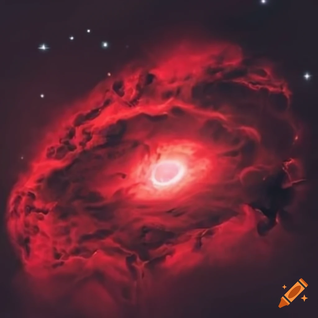 Red nebula in outer space on Craiyon