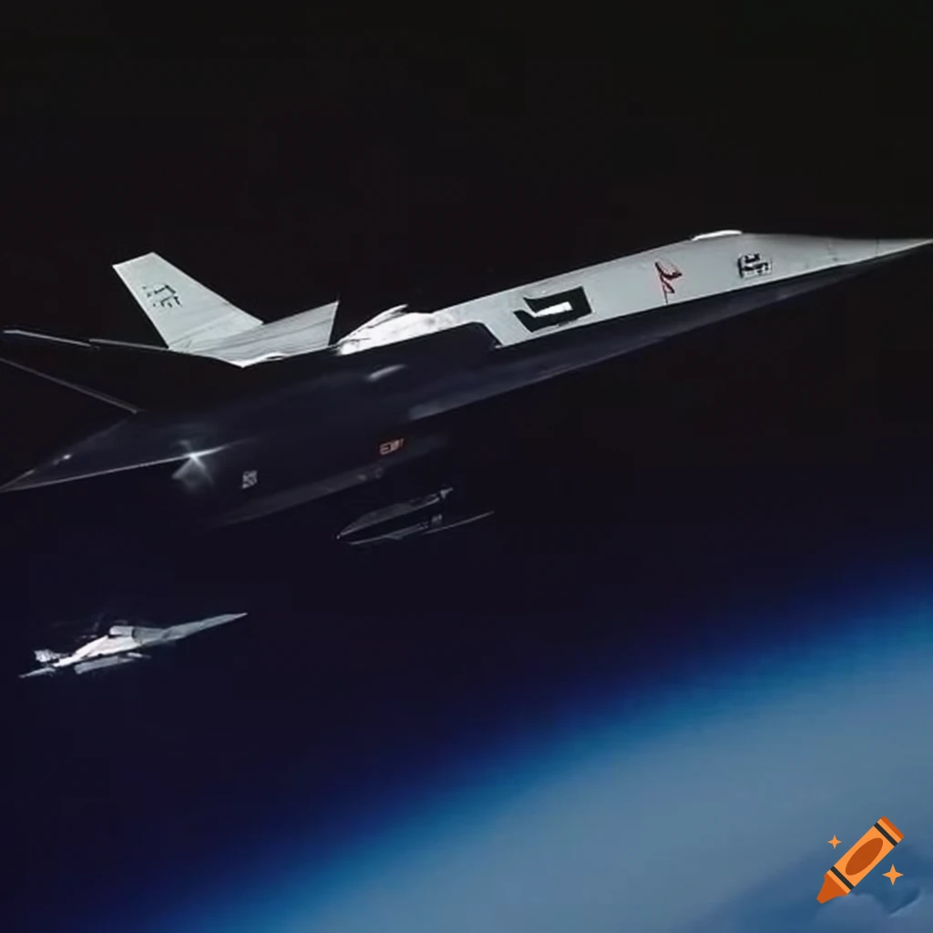 Photo of a stealth f-104 at high altitude on Craiyon