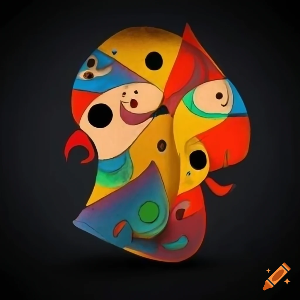 Biomorphic parrot artwork in the style of miro on Craiyon