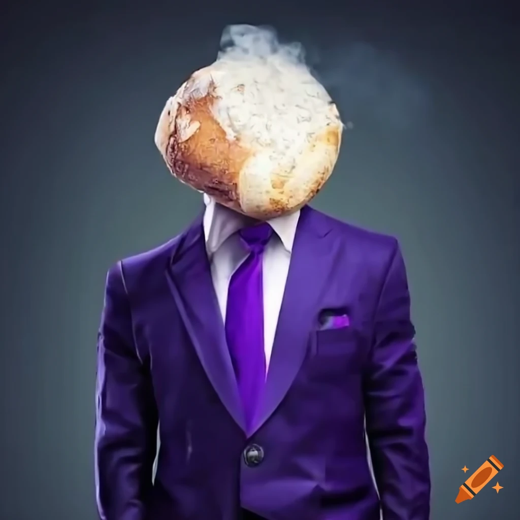 Surreal image of a man with bread head surrounded by smoke on Craiyon