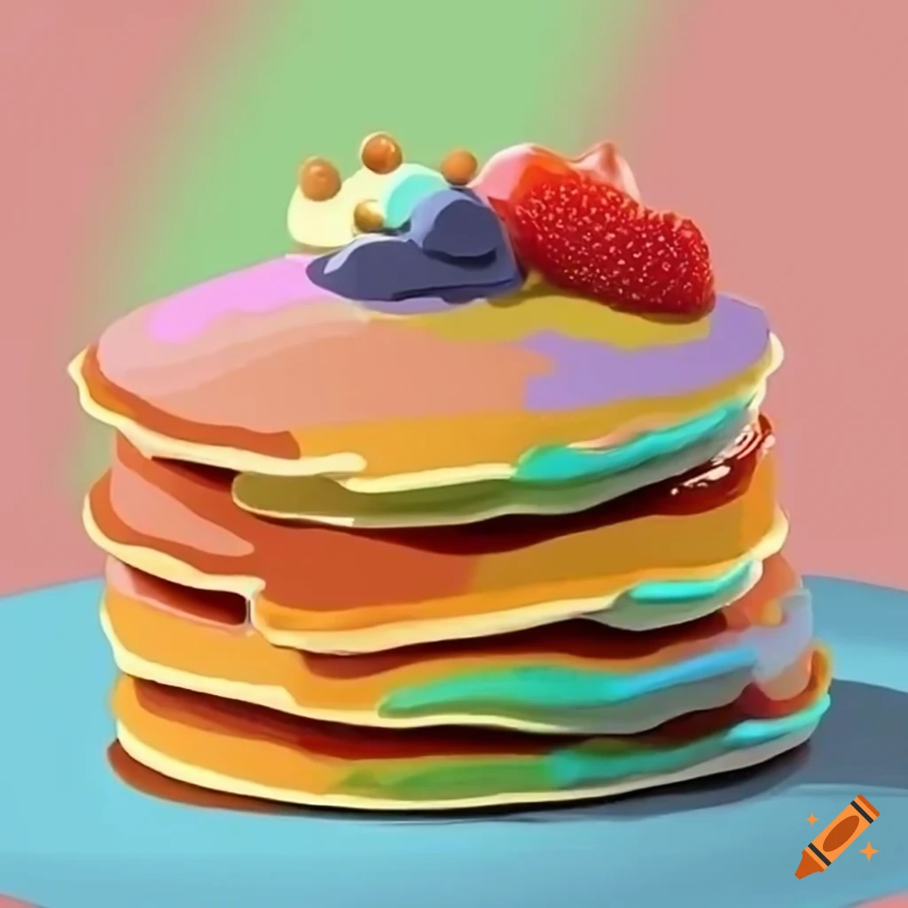 Stack of colorful pancakes