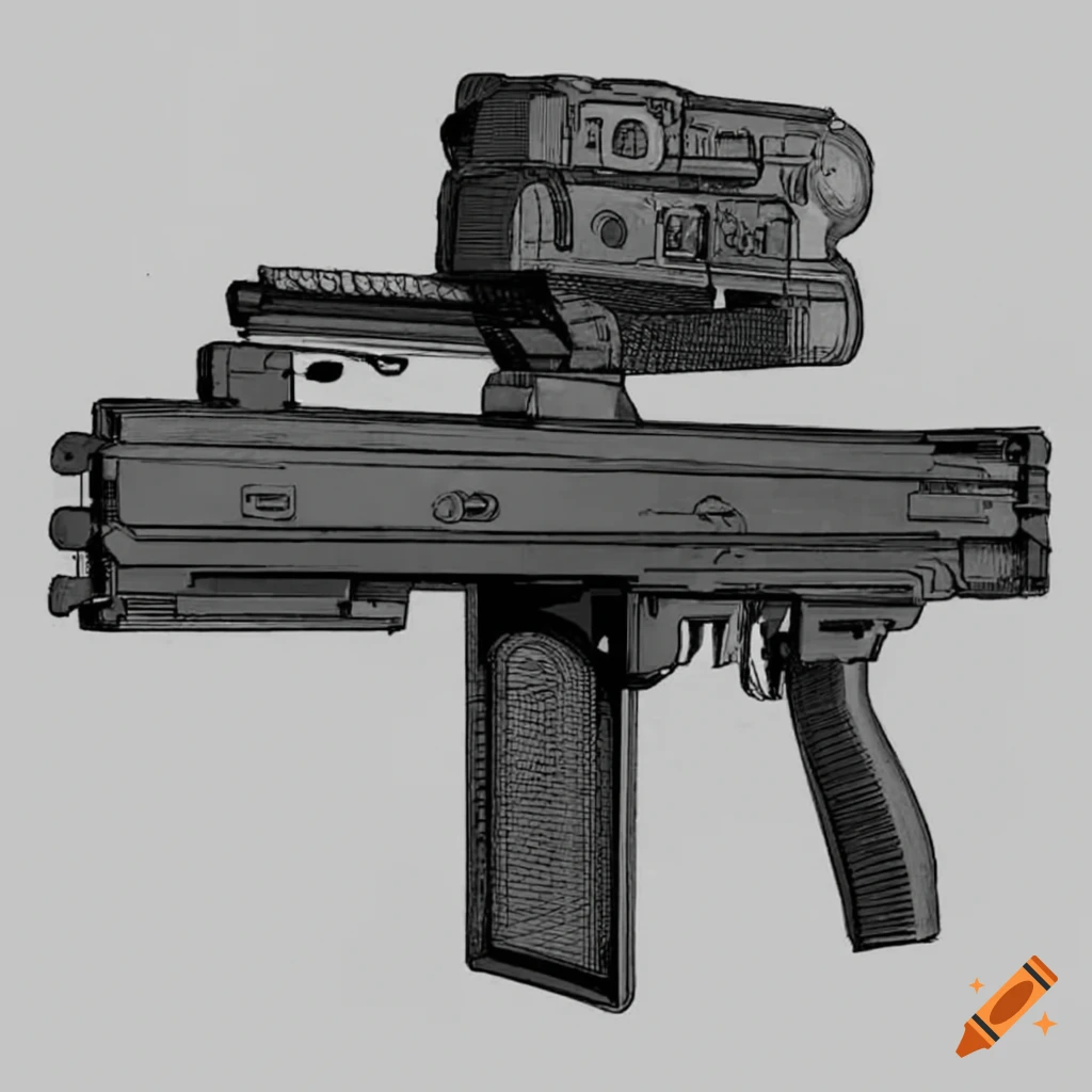 Diagram of an m65 submachine assault gun