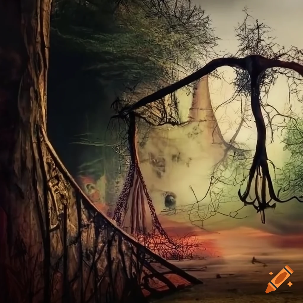 Surrealist circus parc with graffiti and magical atmosphere on Craiyon