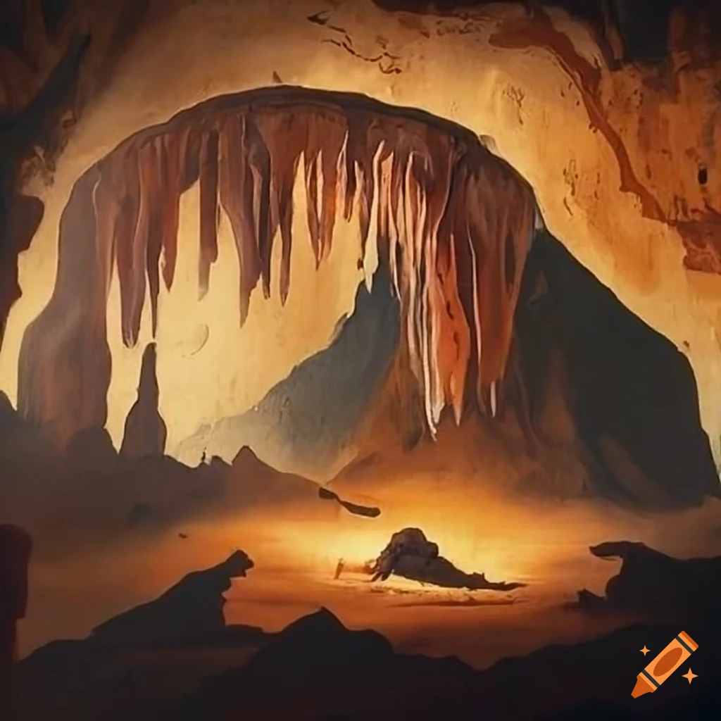 Cave painting of sam losco on Craiyon