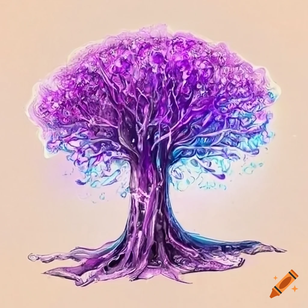 Purple magical glass tree