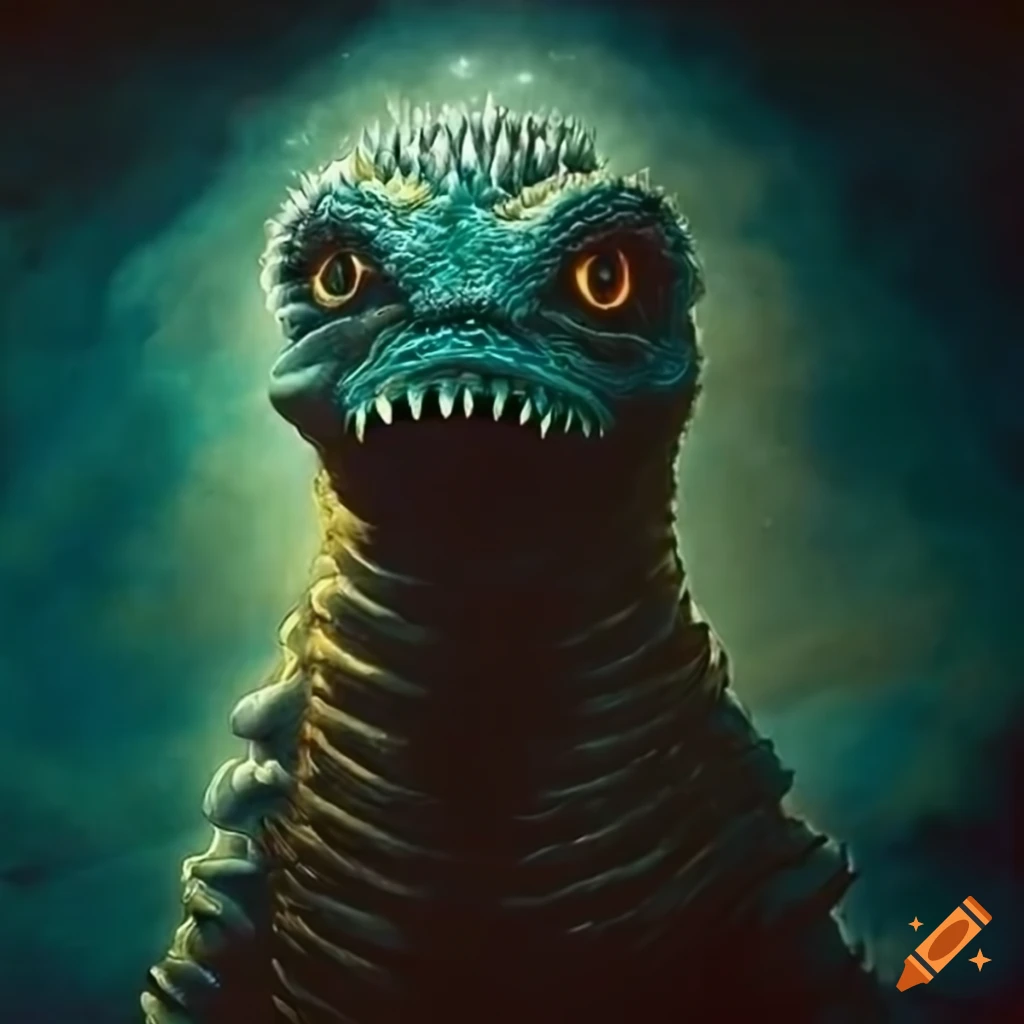 Surreal 1970's kaiju artwork