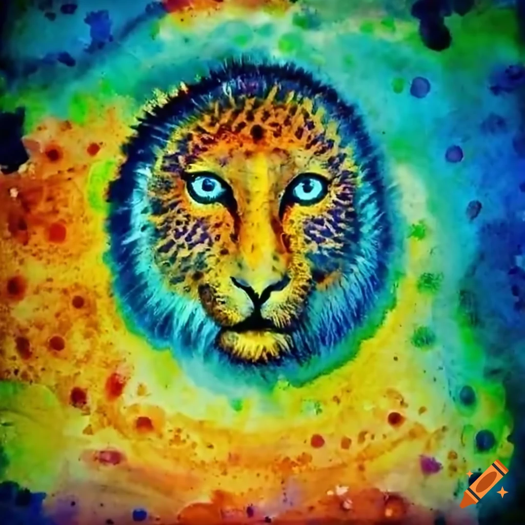 Portrait of a man with painted concentric circles on Craiyon