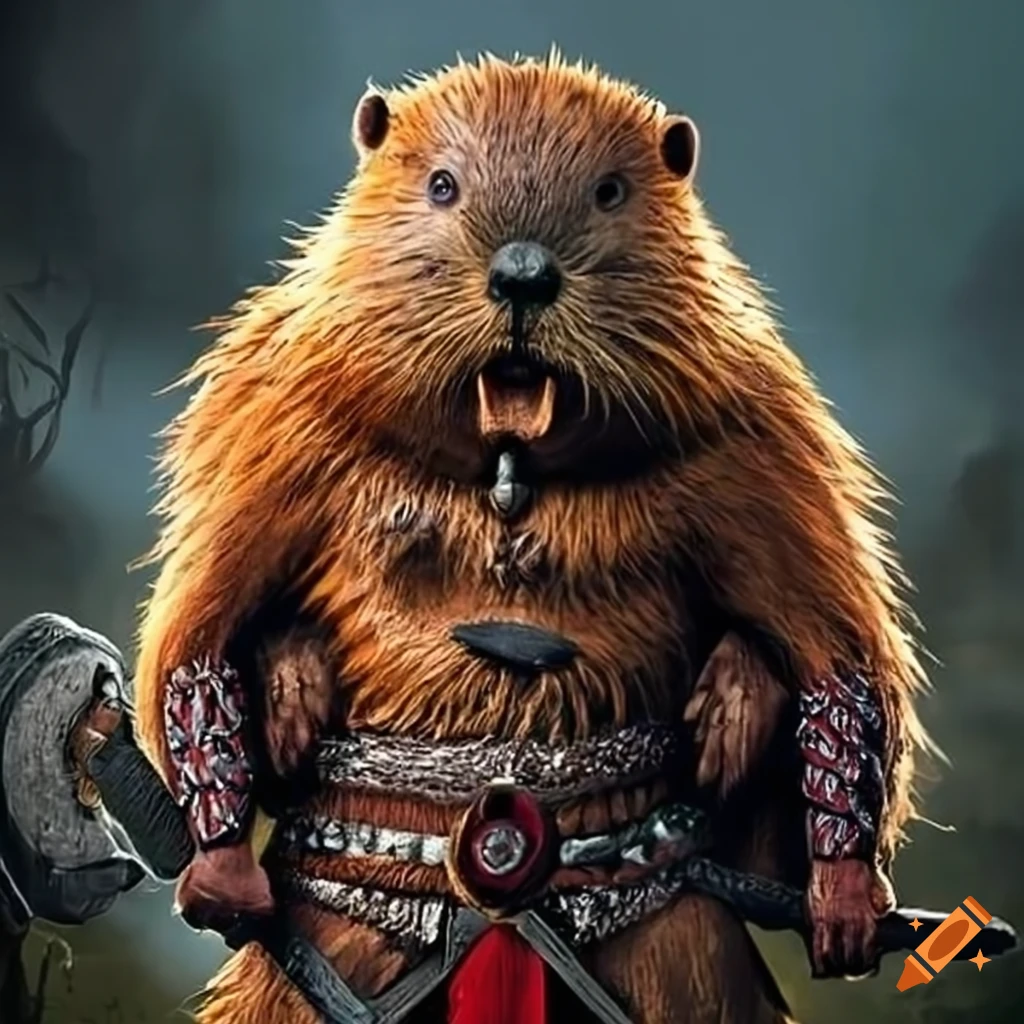 Image of a beaver viking warrior on Craiyon