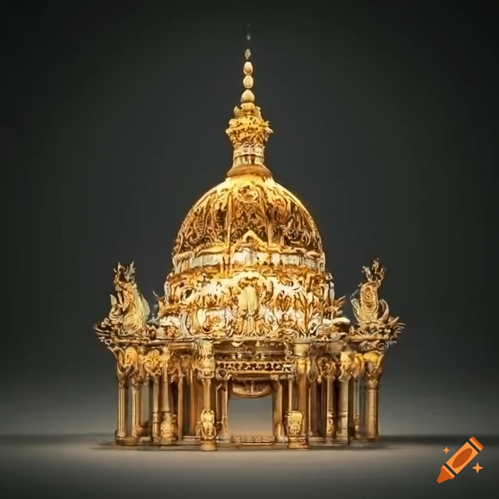 Luxurious gold mansion model in high resolution on Craiyon