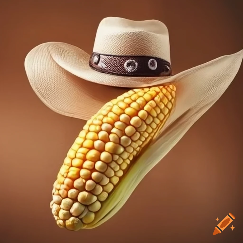A seasoned ear of corn with a big smile on Craiyon