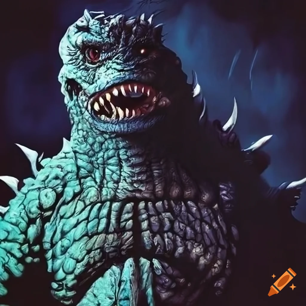 Surreal 1970's kaiju artwork