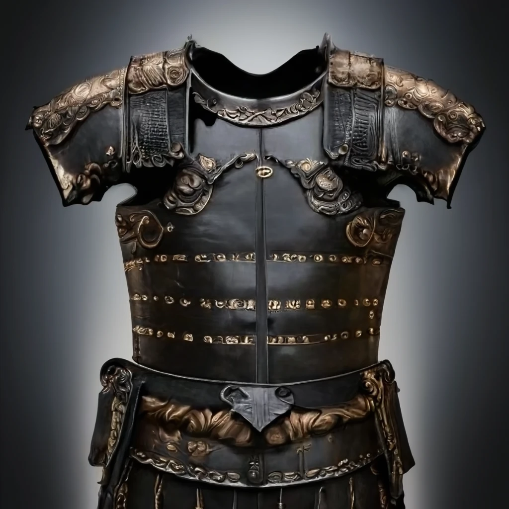 Black chest plate with wolf engravings on Craiyon