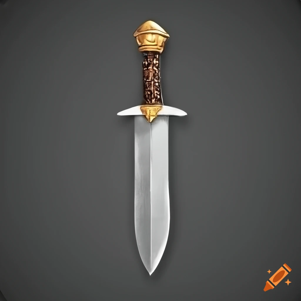Symbol of a Roman gladius on black background on Craiyon