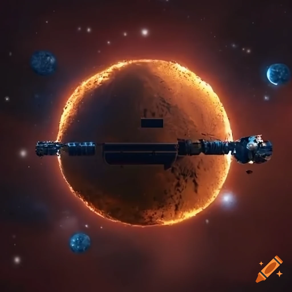 Artwork of a deep space station on Craiyon