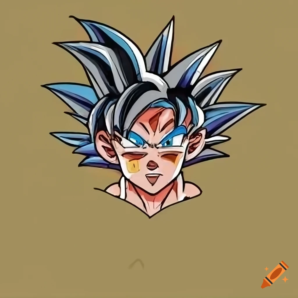 Close-up of Goku's face on Craiyon