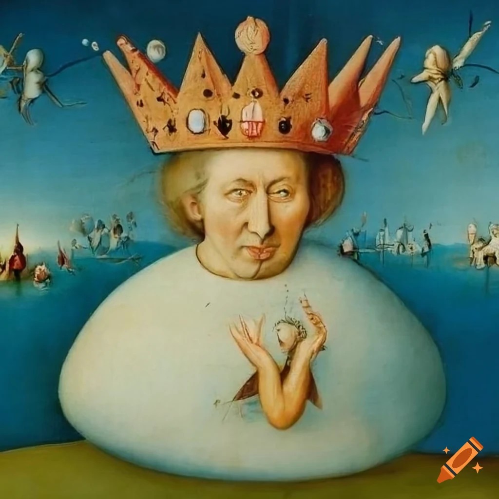 Medieval artwork depicting the stolen crown from the king on Craiyon