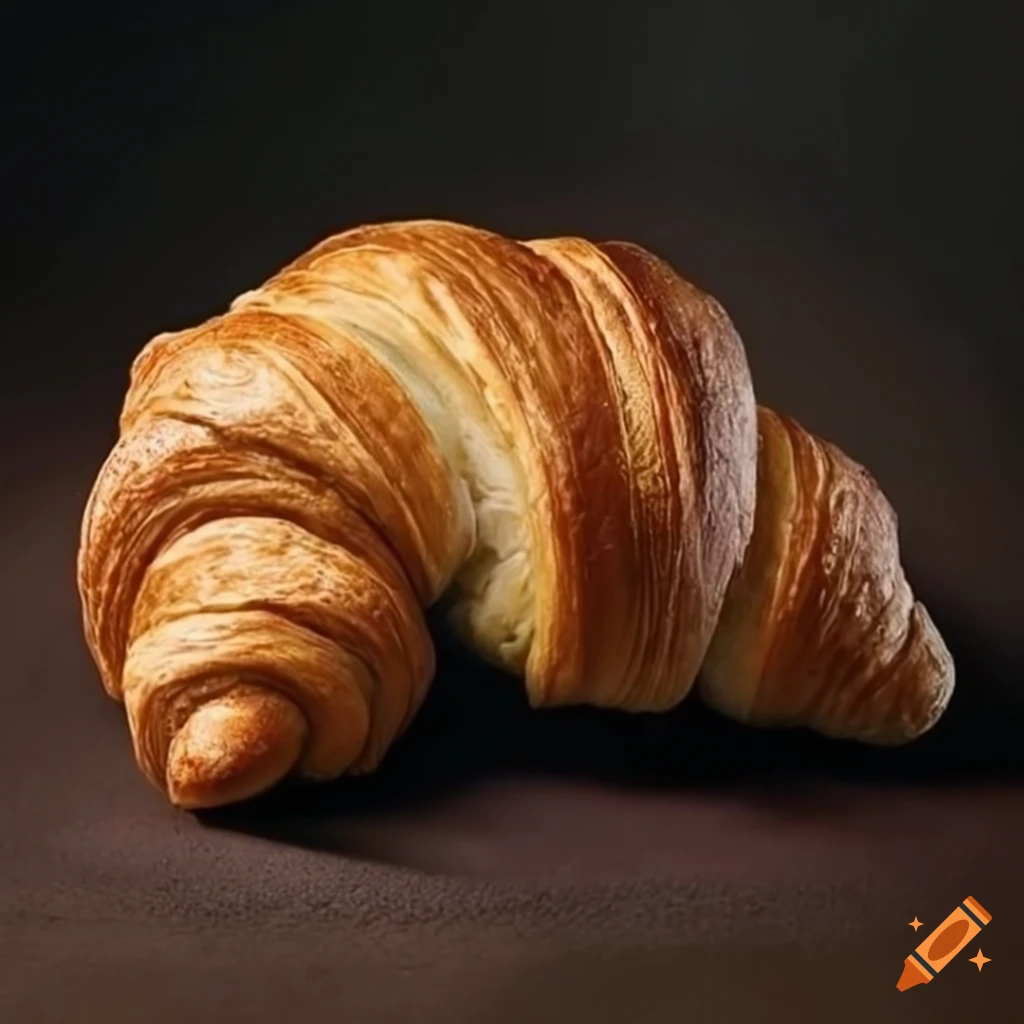 Hyper-realistic artwork of a croissant on Craiyon