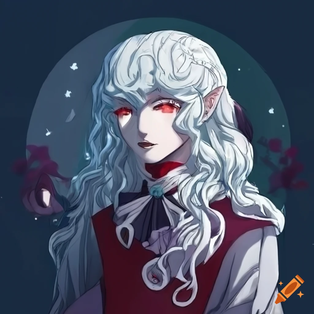 Griffith in vampire attire under moonlight