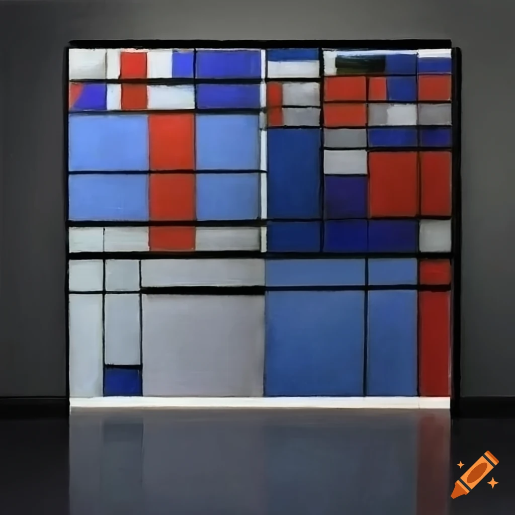 Mondrian stained glass pattern on Craiyon