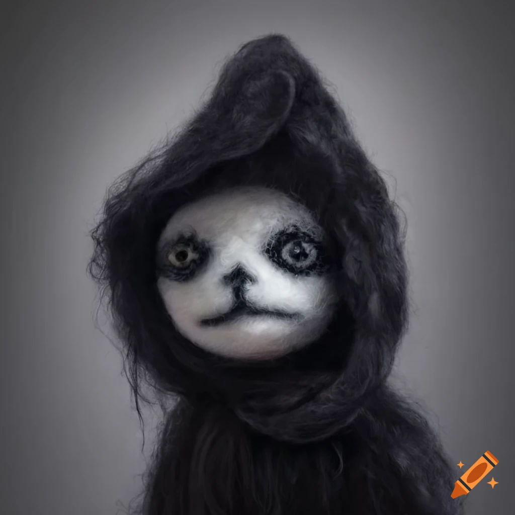 Fantasy felted wool creatures in unique attire on Craiyon