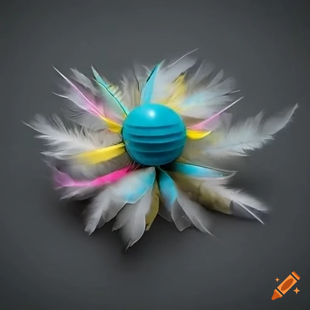 Feathered cat toy with interactive machine