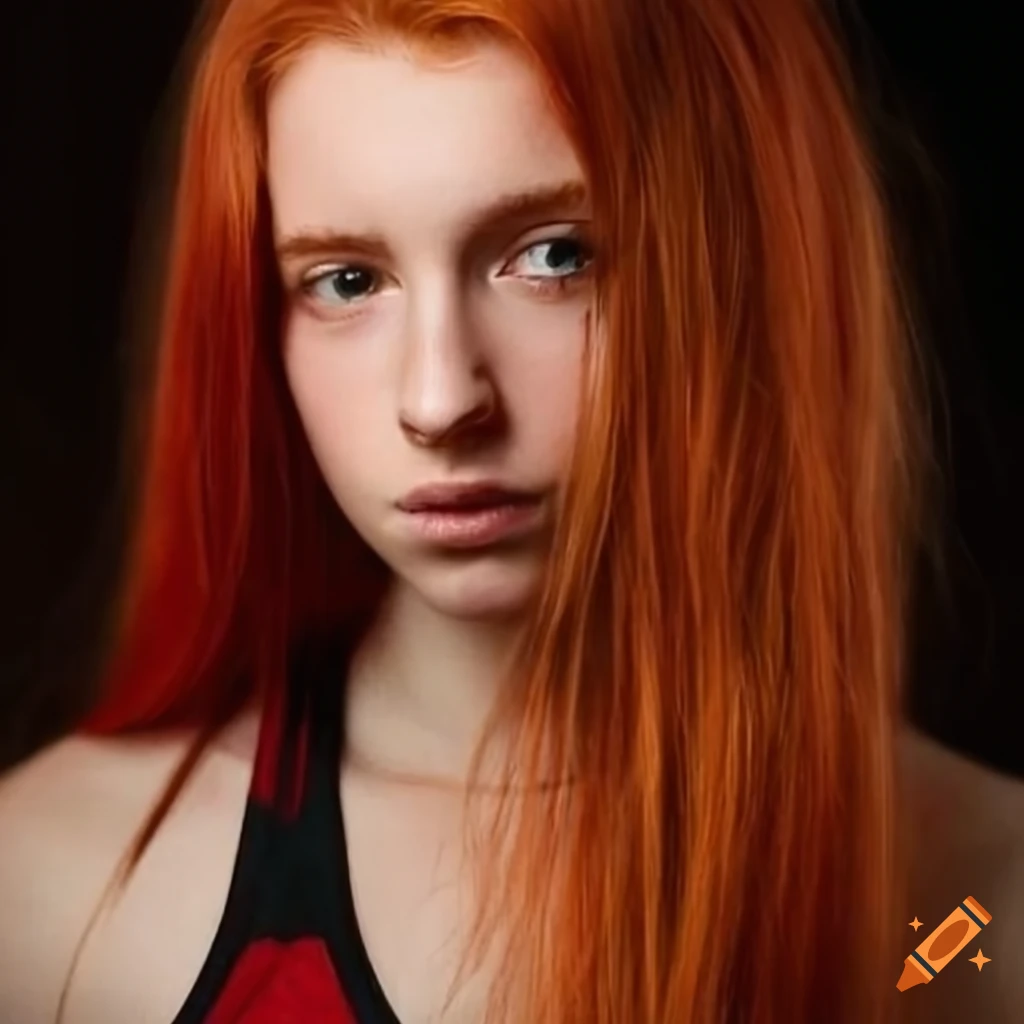 Realistic portrait of a young girl in sportswear