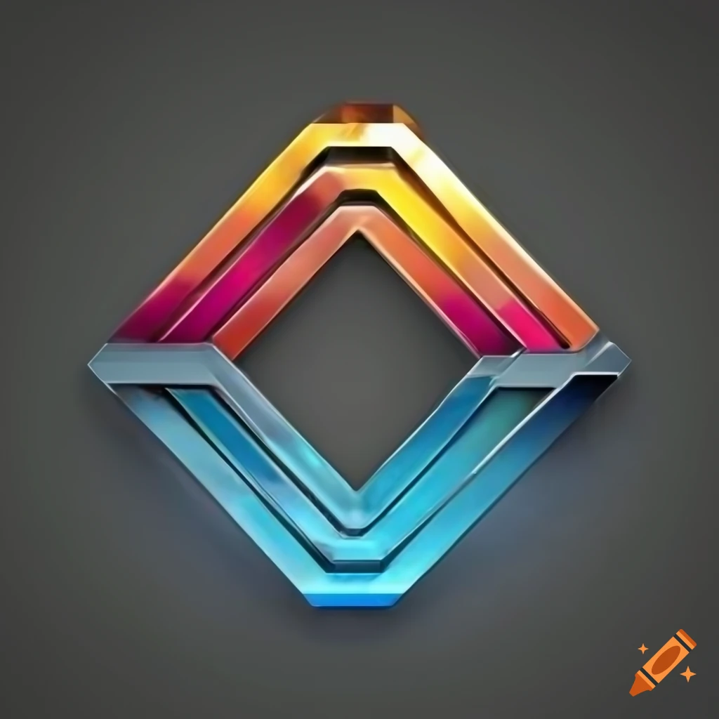 Graphic design of metallic spectrum logo
