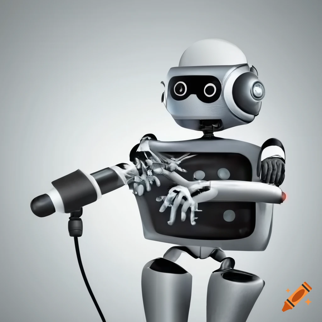 Abstract humanoid listening to music with headphones on Craiyon