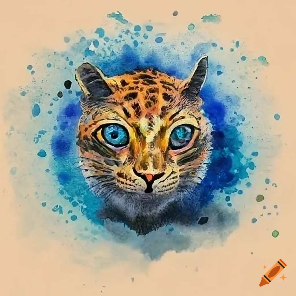 Portrait of dillon e.t. with concentric circles on his face