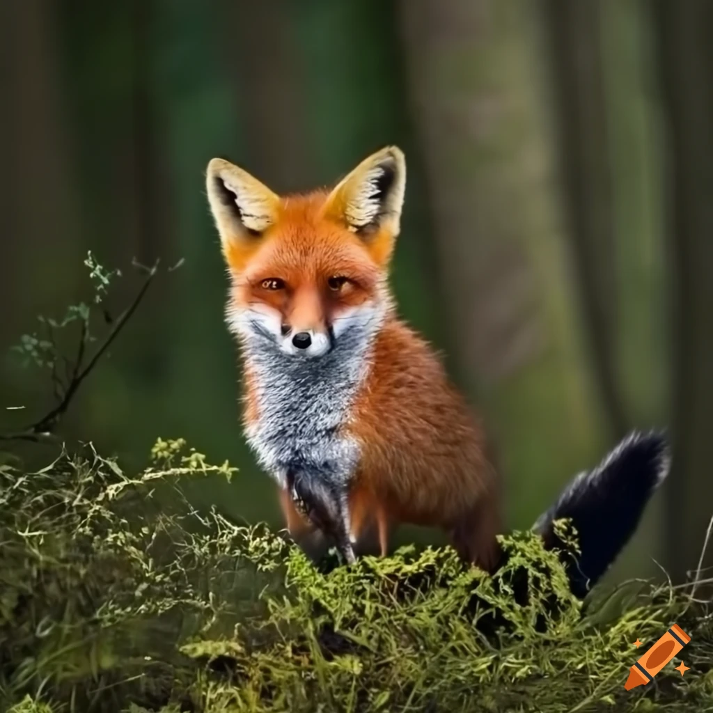 Small fox in the forest
