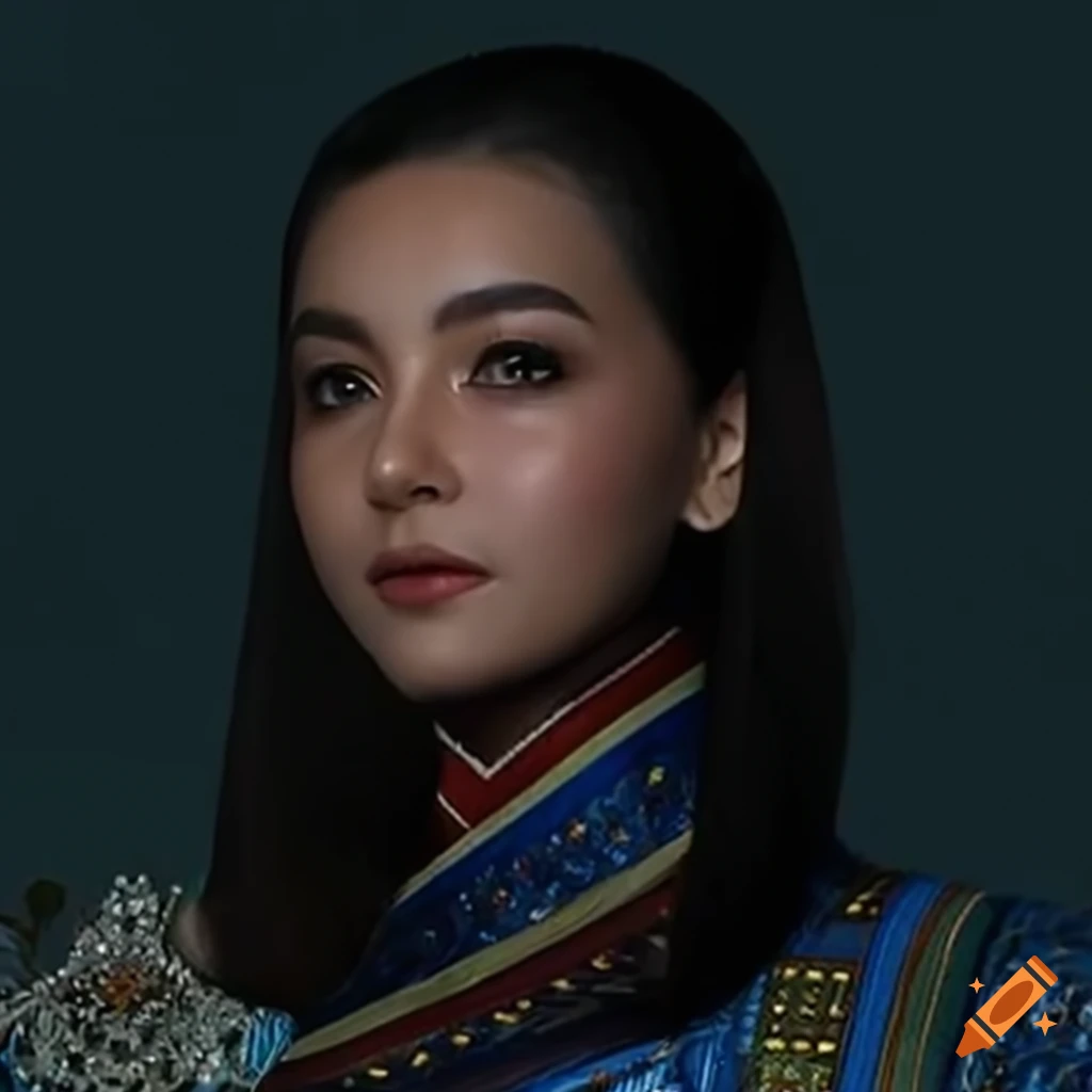 Hyperrealistic front-facing portrait in traditional art style