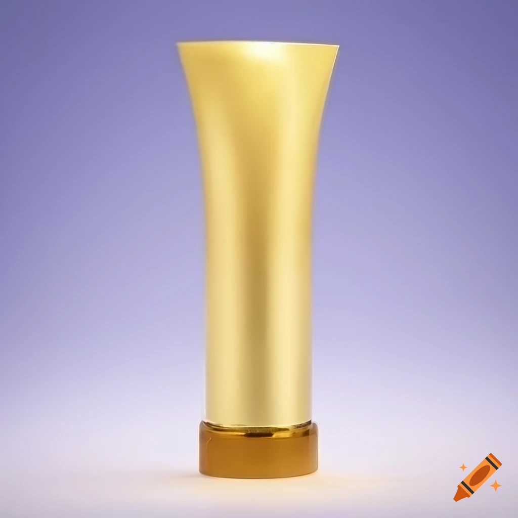Frosted glass makeup tube with gold cap