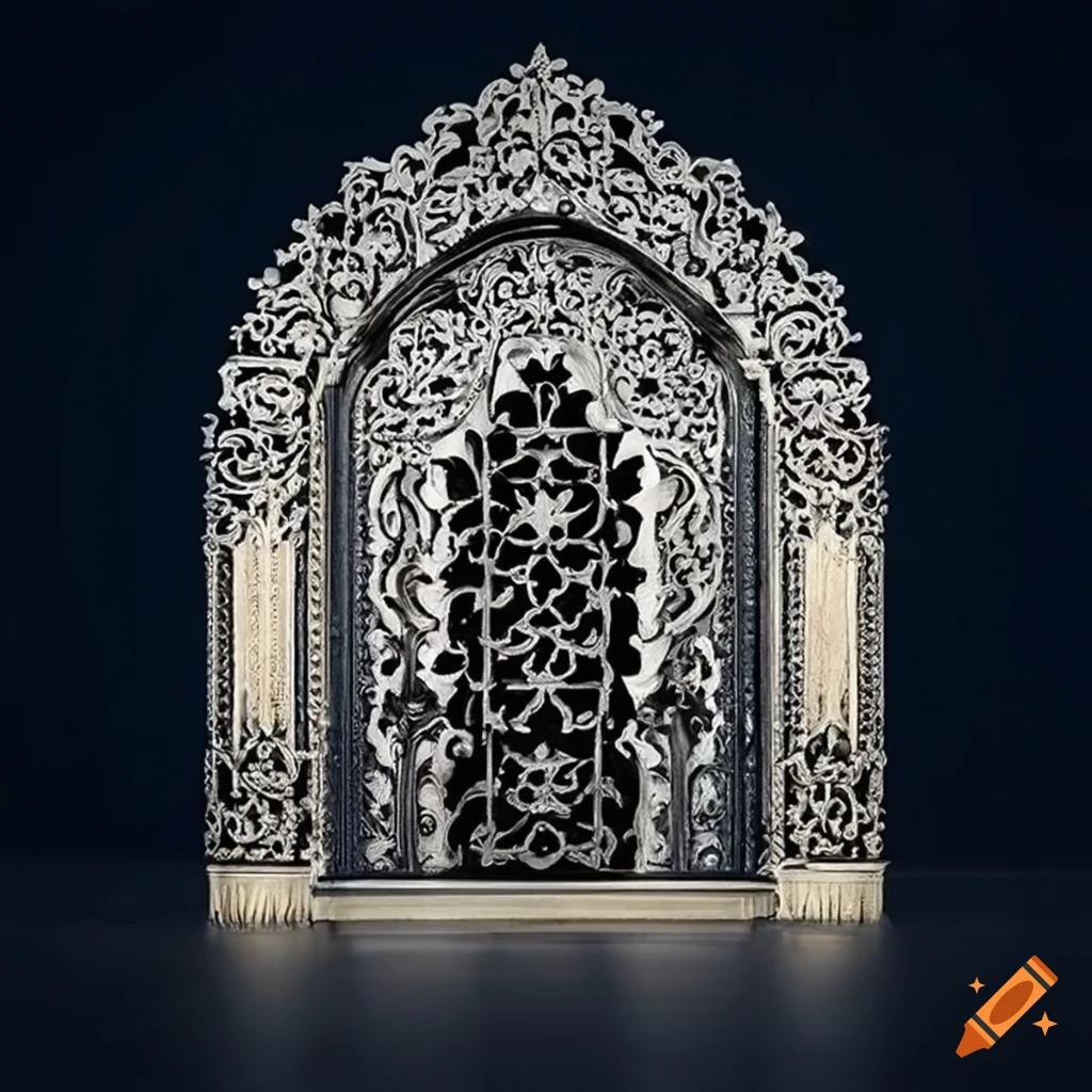 Silver ornamental islamic balcony on Craiyon