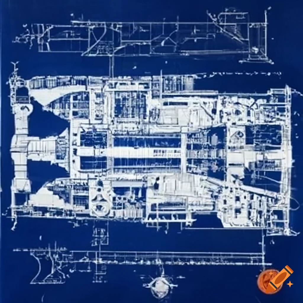 Detailed spaceship blueprint on Craiyon