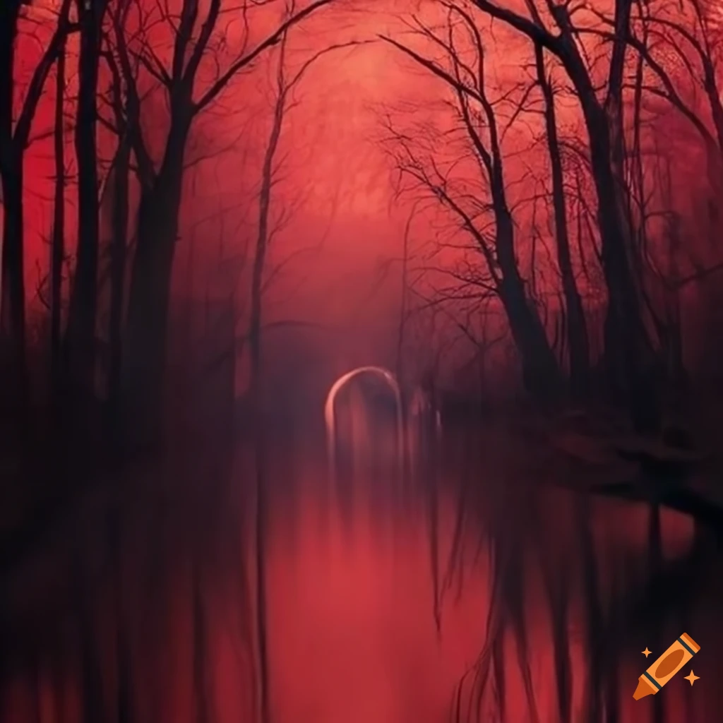 Image of a crimson river on Craiyon