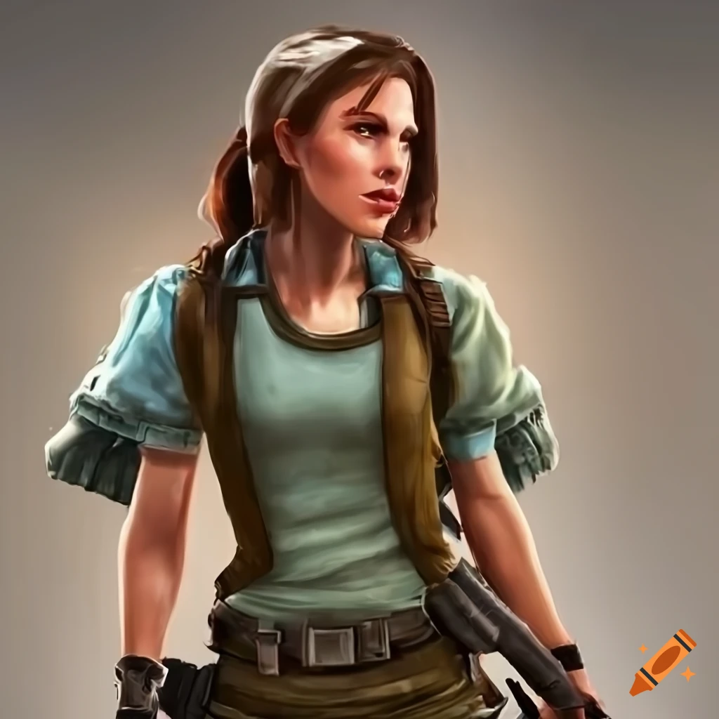 Dorothy from Wizard of Oz as Lara Croft: Tomb Raider on Craiyon