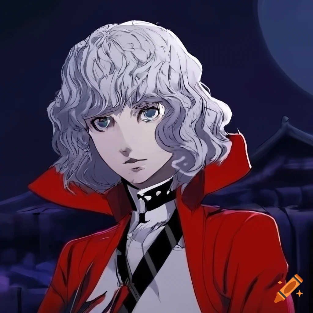 Cosplay of griffith from persona 5 under the moonlight