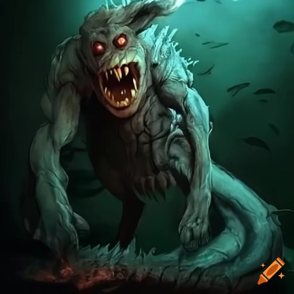 Grotesque monster comic style 1950 décor desert zone 51 cactus ...
