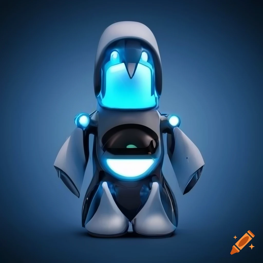 3d render of a futuristic robotic penguin